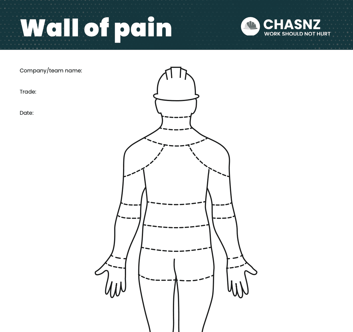 Free Wall of Pain Chart – Identify Injury Areas